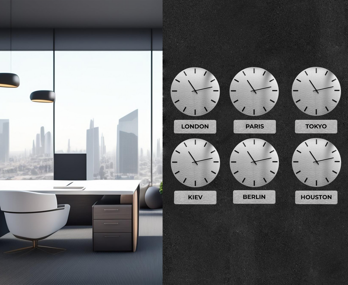 Custom City Name & Time Zone Sign | ALUMADESIGNCO Door Signs - Custom ...