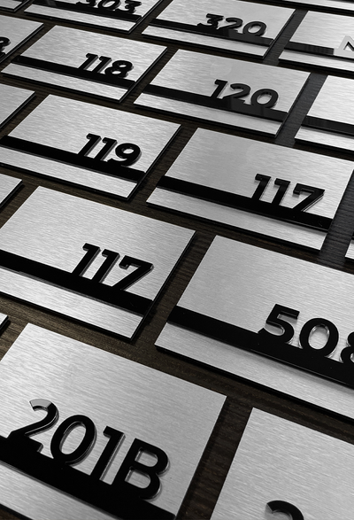 Custom & Unique Door Signs - Modern Door Numbers - ALUMADESIGNCO