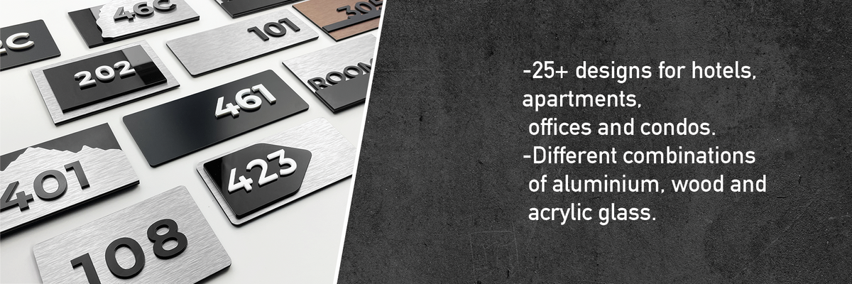 Custom & Unique Door Signs - Modern Door Numbers - ALUMADESIGNCO