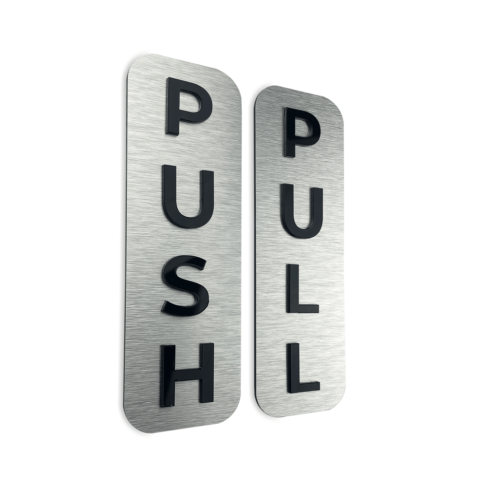 PUSH AND PULL SIGNAGE | ALUMADESIGNCO Door Signs - Custom Door Signs ...
